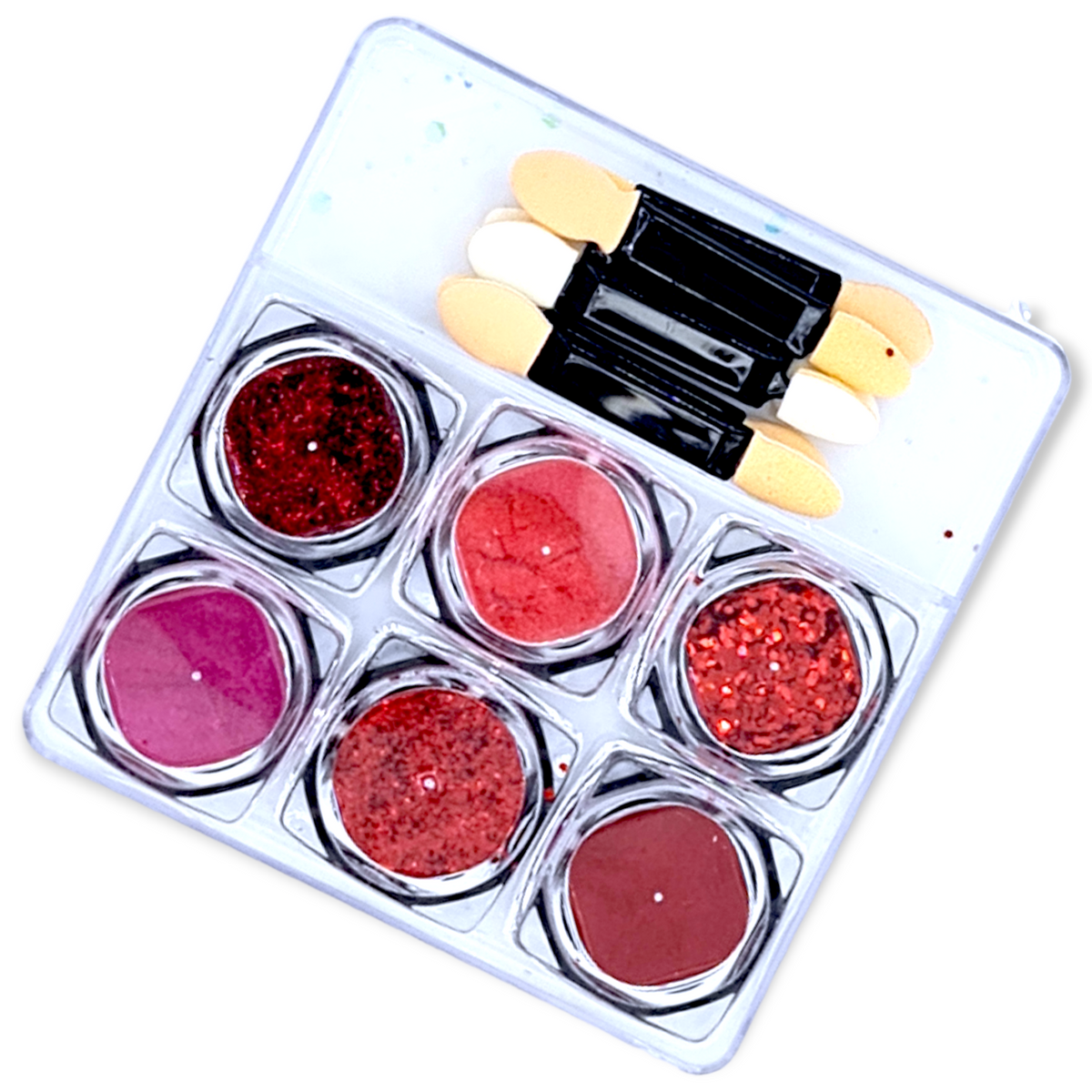Vicovi Chrome Powder And Glitter Set Red 6pcs Madz Nail And Beauty