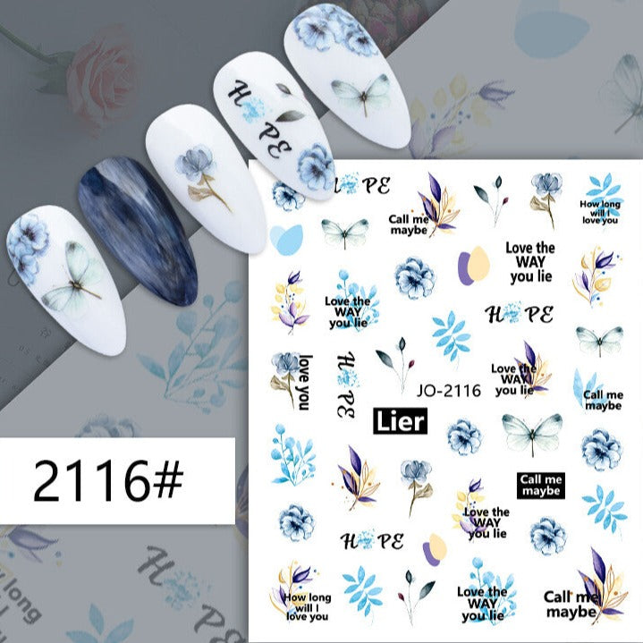 Nail Sticker - 2116 - Leaves – Madz Nail & Beauty