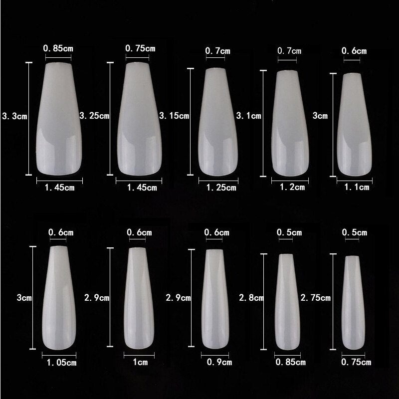 Coffin - Long - Full Cover - 500pcs - Box - Clear – Madz Nail & Beauty